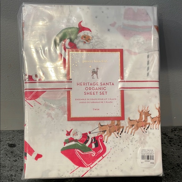 Pottery Barn Kids | Bedding | Pottery Barn Kids Heritage Santa Organic ...